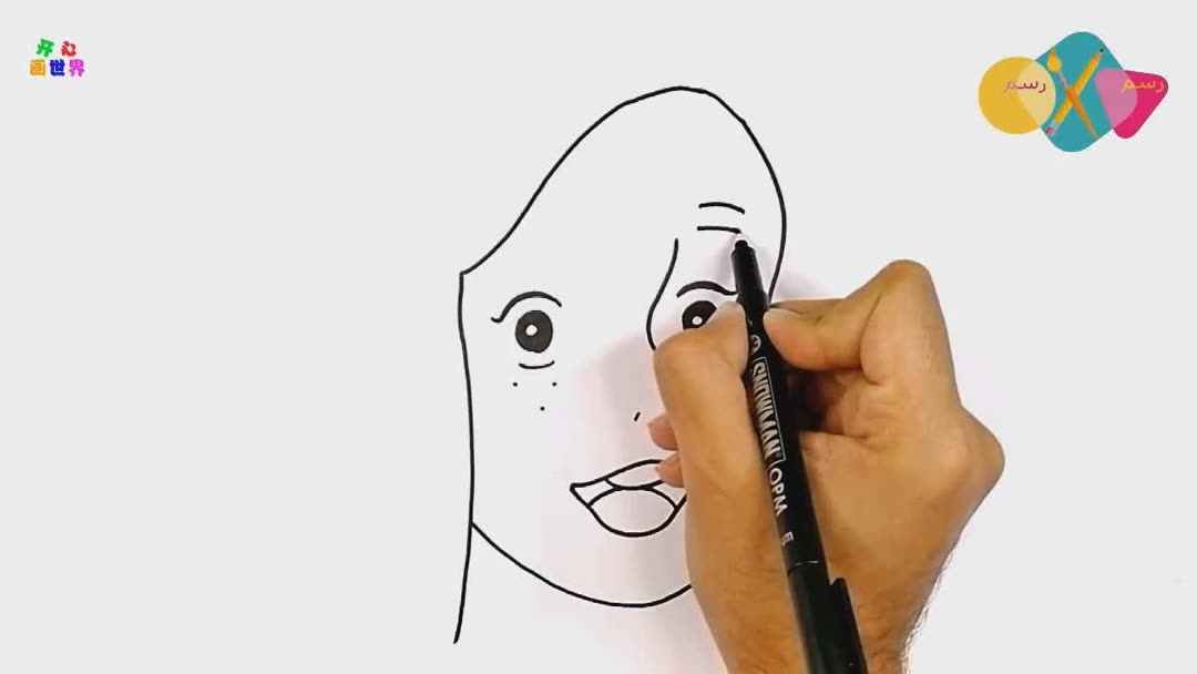 教小宝宝画漂亮的女孩简笔画!小朋友学画画教程!