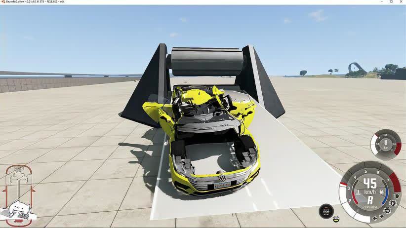 汽车模拟:驾驶大众CC挑战粉碎机,这可真坚强!