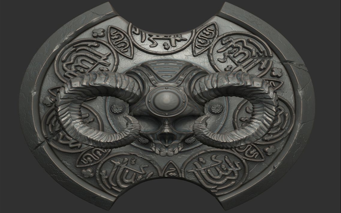 【Maya建模】次时代高模盾牌制作,模型到材质烘焙全流程