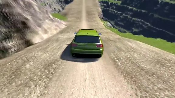 车祸模拟:汽车模拟测试,汽车在高速路超速碰撞钉条会怎样?