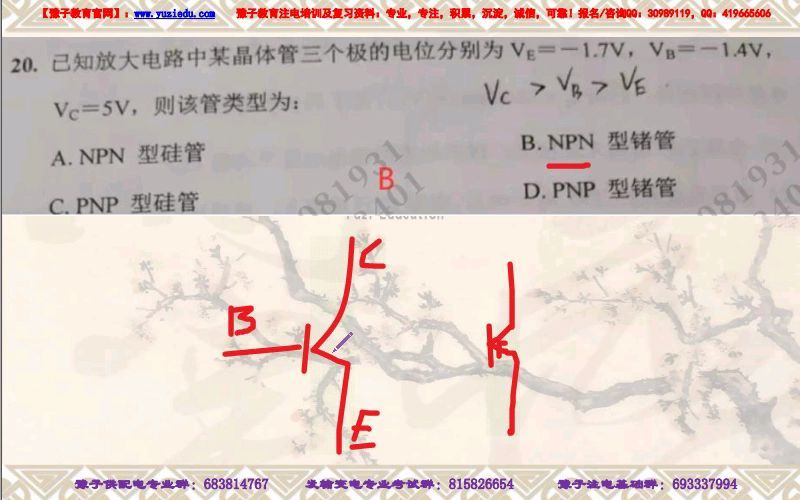2020年豫子教育供配电专业基础(模电数电电气工程)真题讲解