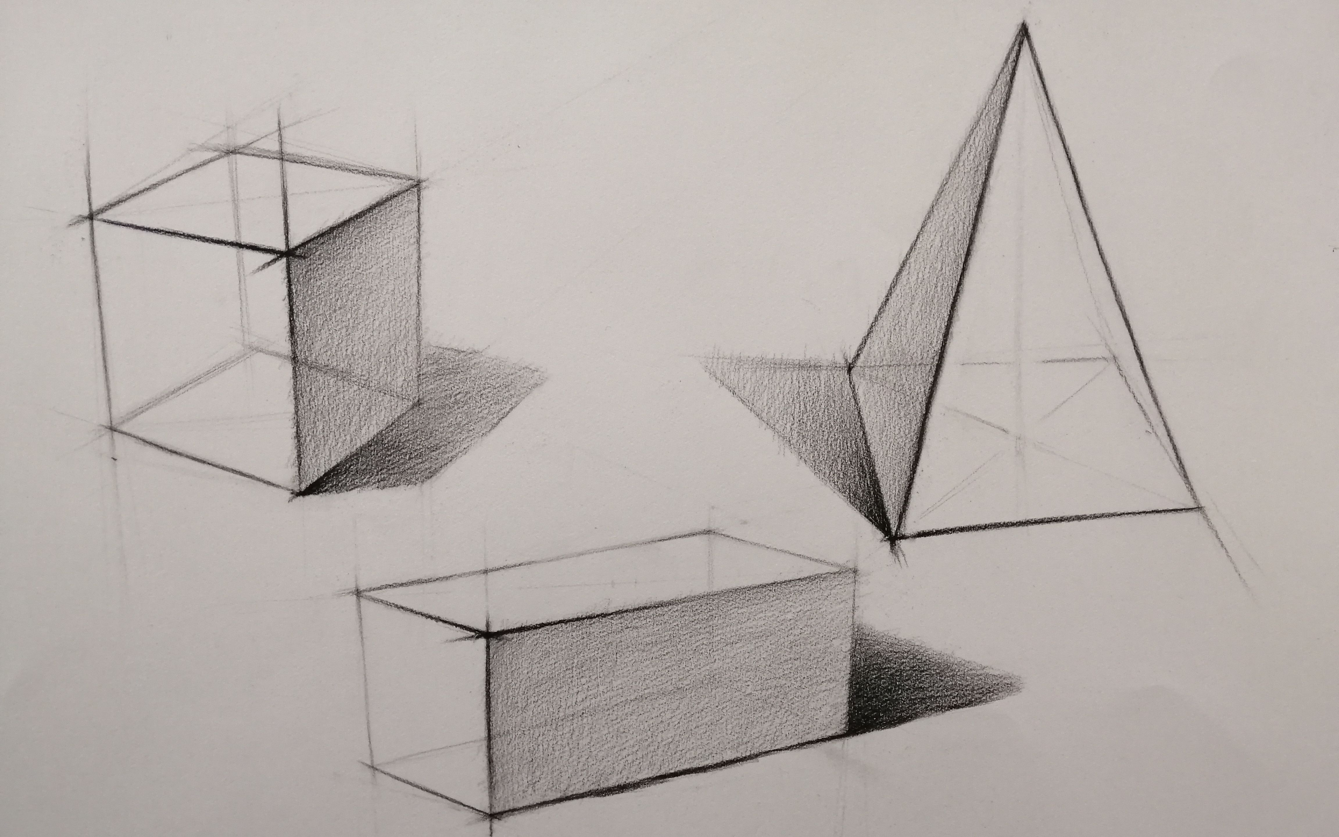 【零号素描法则】素描几何结构全过程!