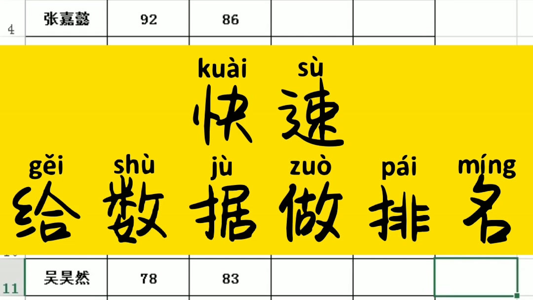 快速给数据做排名班级成绩排名