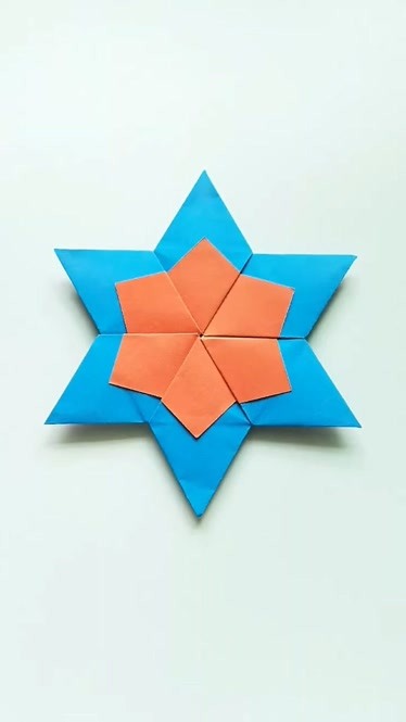 教你折纸绿洲之星,组合几何图形,简单又漂亮