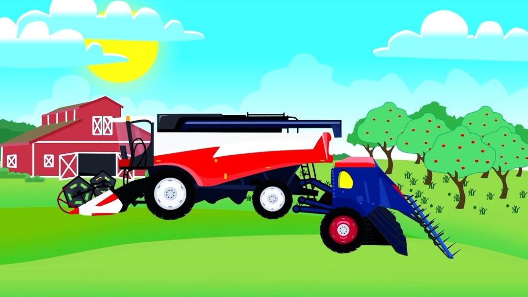 拖拉机施工动画 第7集 超级收割机出击