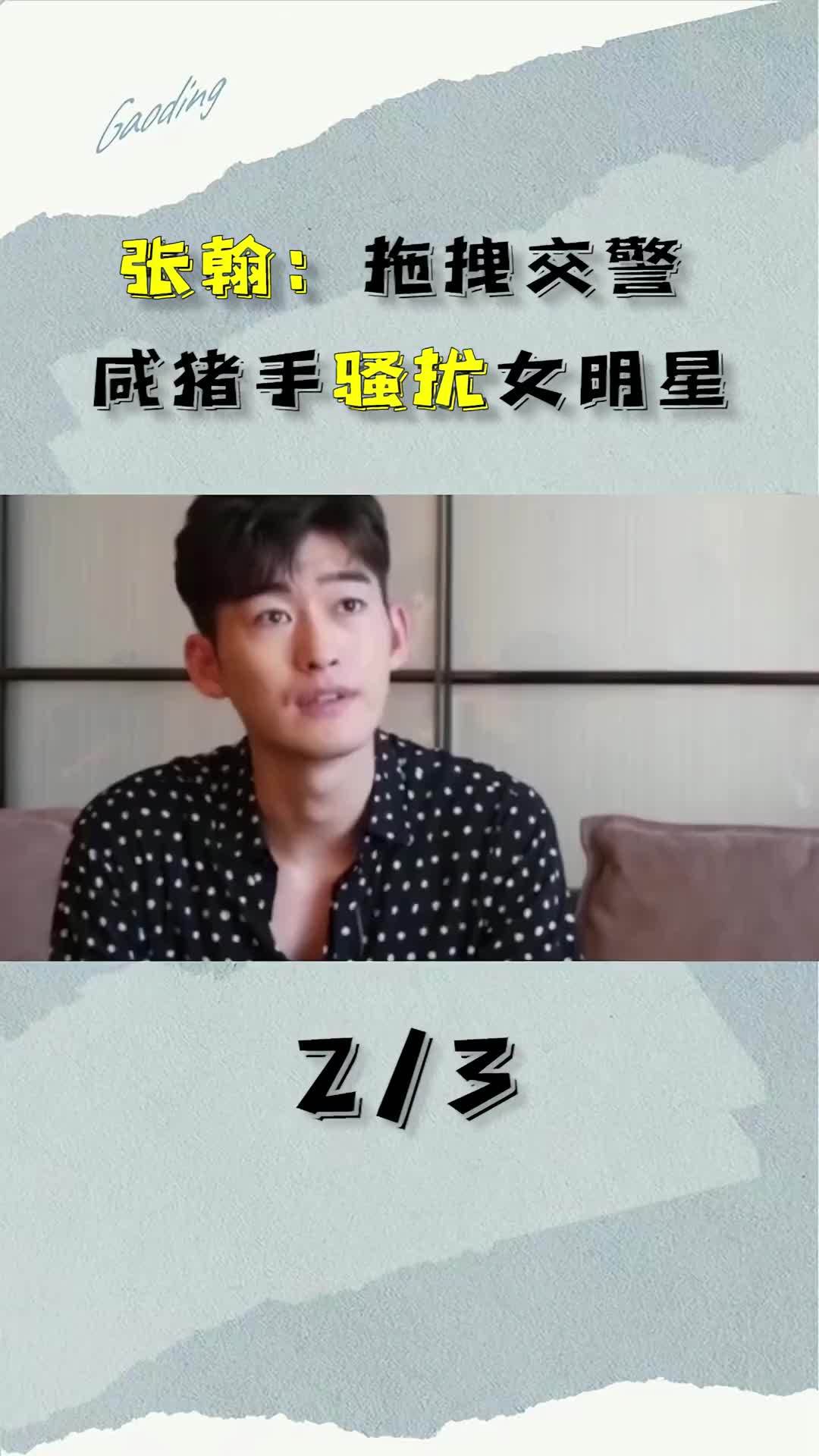 .张翰:拖拽交警,咸猪手