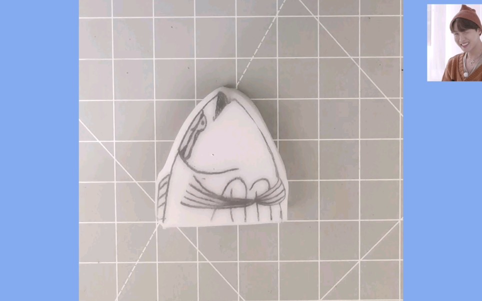 【南瓜】橡皮章刻章过程6 |咸鱼|描图|