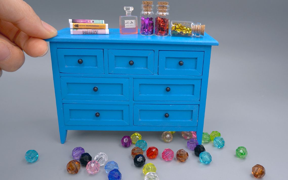 DIY微型七抽屉模型教程娃娃屋家具