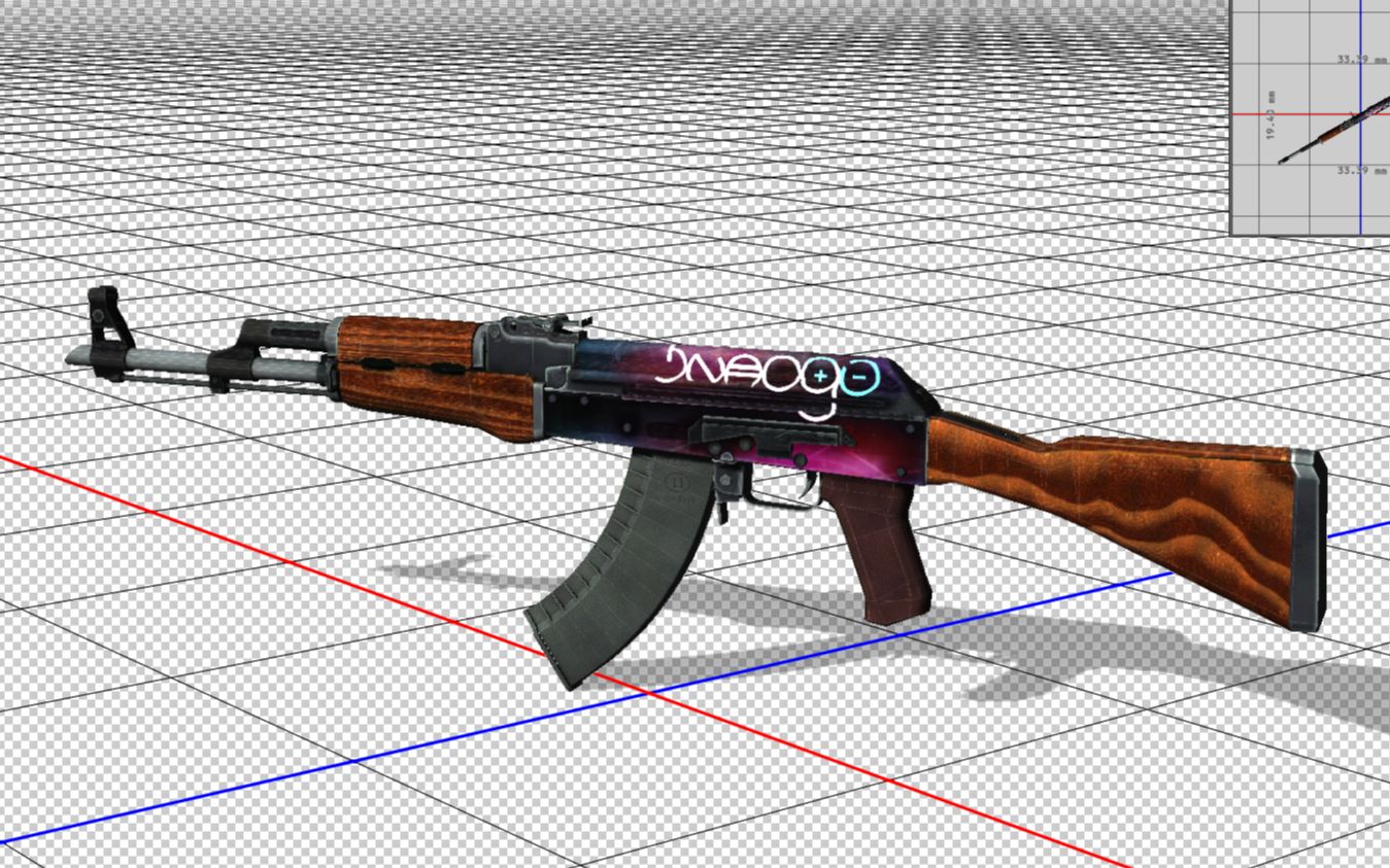 第一次自制CSGO武器皮肤 AK47|月圆夜(半成品)