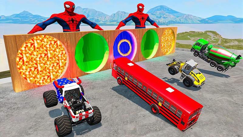 车祸模拟器:合作挑战蜘蛛侠传送门,奇异博士亲自开门!太精彩了