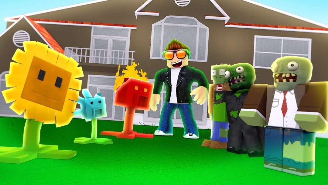 面面Roblox逃离植物大战僵尸!豌豆射手大战恐怖吃人丧尸