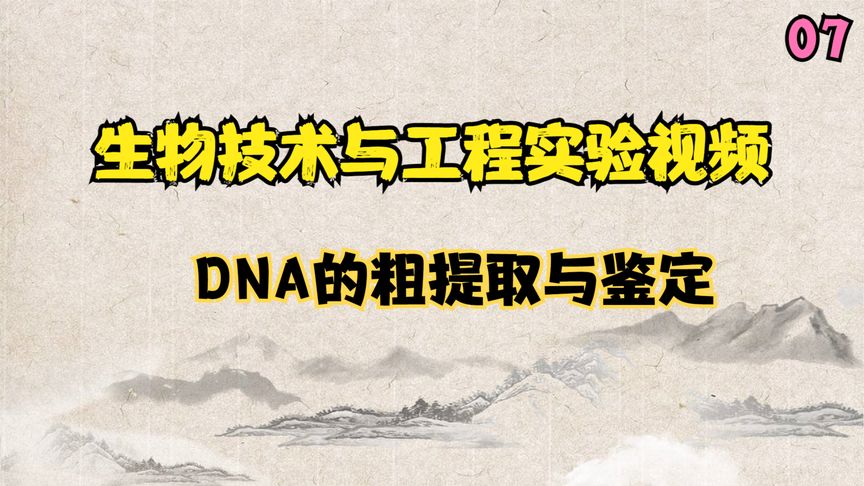 7生物技术与工程实验视频.-DNA的粗提取与鉴定【转载】