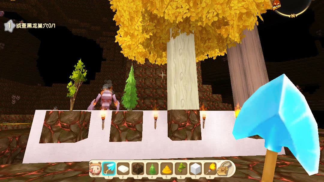 迷你世界:教你在"地下世界"种树种花,地狱怪物都不攻击人了!