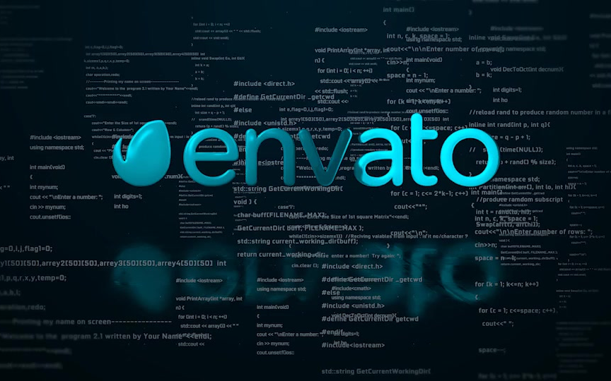 AE模板-代码程序员黑客特效的动态LOGO片头模板动态徽标视频动态...