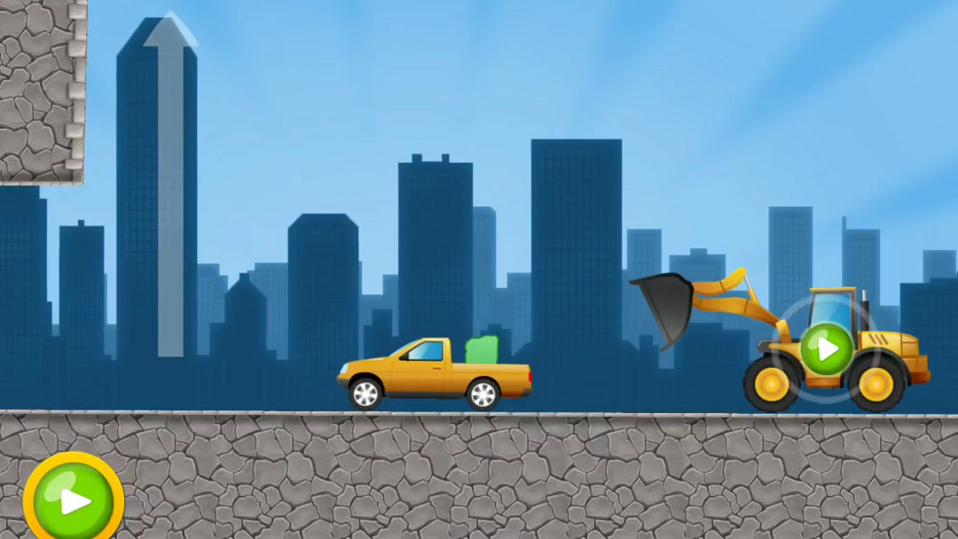 工程车游戏 挖掘机帮助皮卡车一起工作
