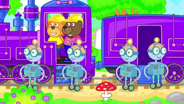 小狮子变出一个挖矿机器人 卡通动画