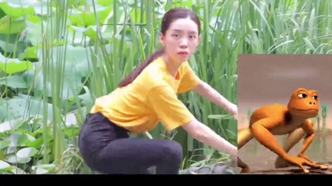 美女模仿青蛙,绝了,技术活啊