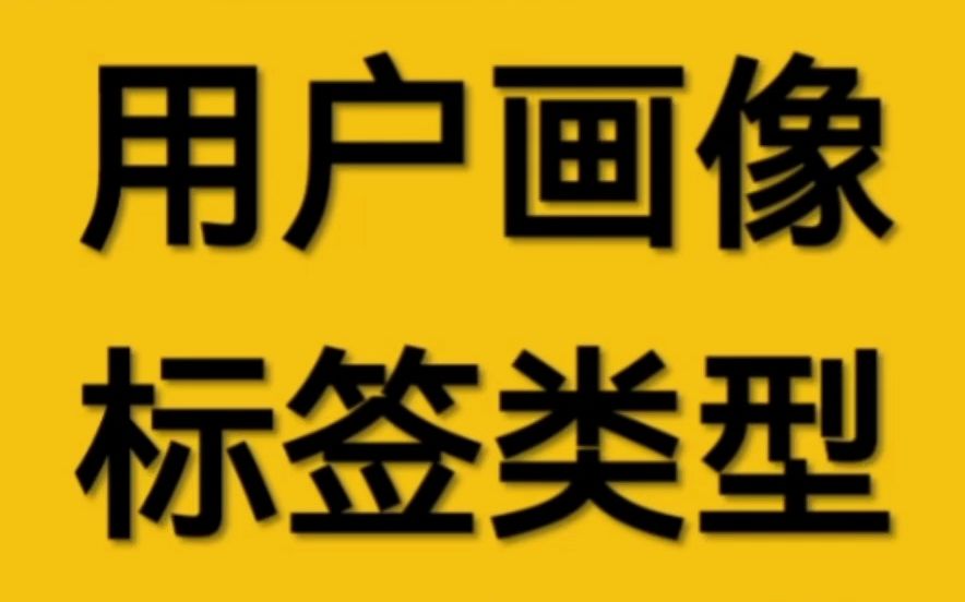 用户画像标签类型