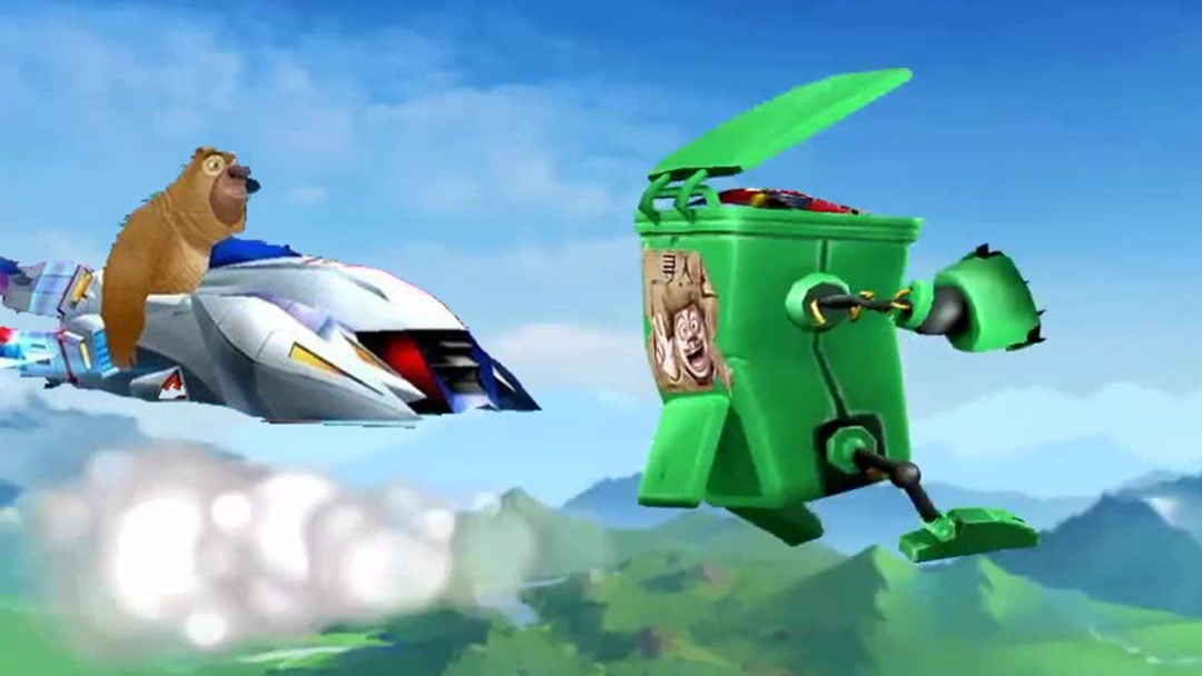 会飞的垃圾箱 熊二一展雄风攻克它 熊出没之探险日记游戏