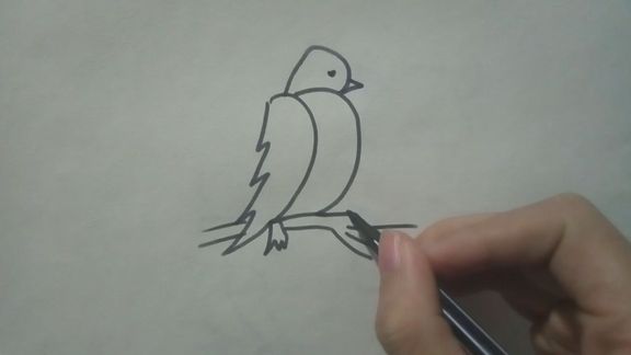 一分钟简笔画,如何更快的画出小鸟,用数字2!