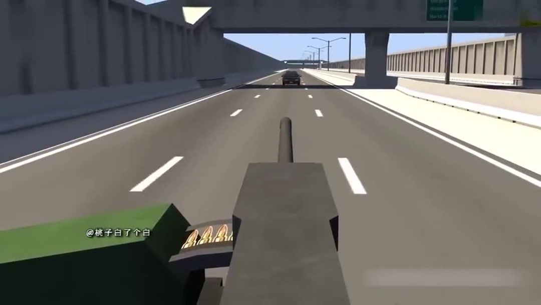 拟真车祸模拟, 穿甲弹机枪扫射行驶汽车 假人折断车身粉碎