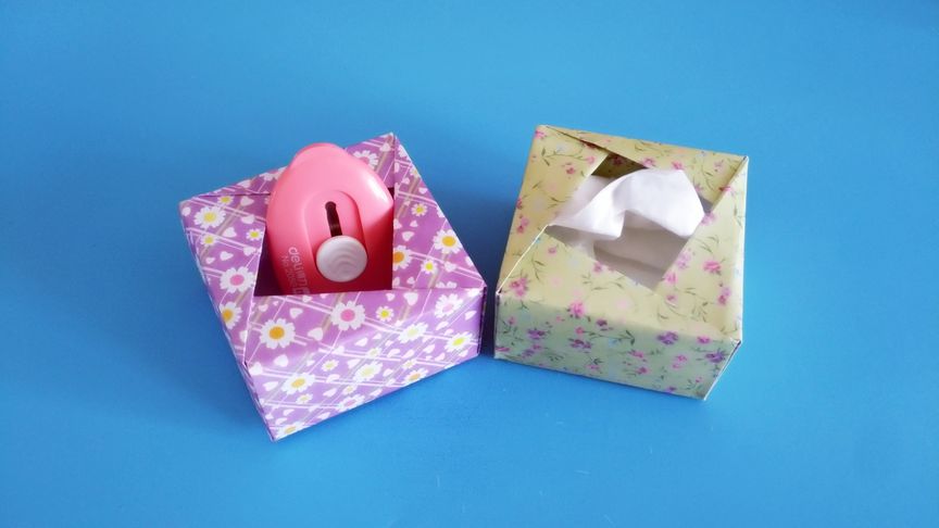 漂亮的方形盒子折纸,简单几步折出个收纳盒,手残党也学得会