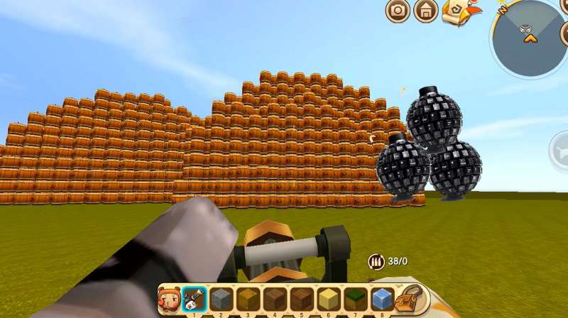 迷你世界:所有枪械武器竟然有隐藏技能可以召唤出炸药桶
