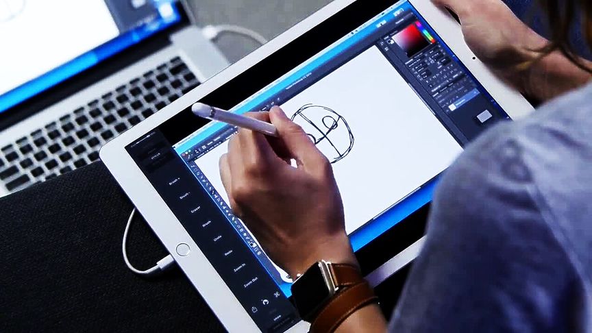 插画师演示:使用苹果Pencil在iPad Pro上工作