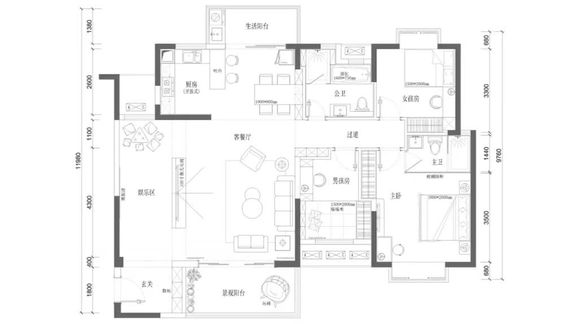 #室内设计 #设计案例分享 #户型优化 直播出的一个方案