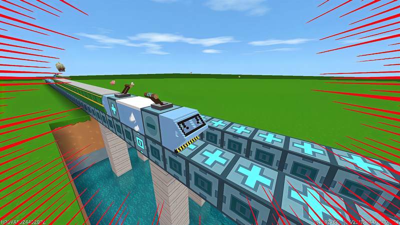 迷你世界:自制火车,跟悬浮列车一样