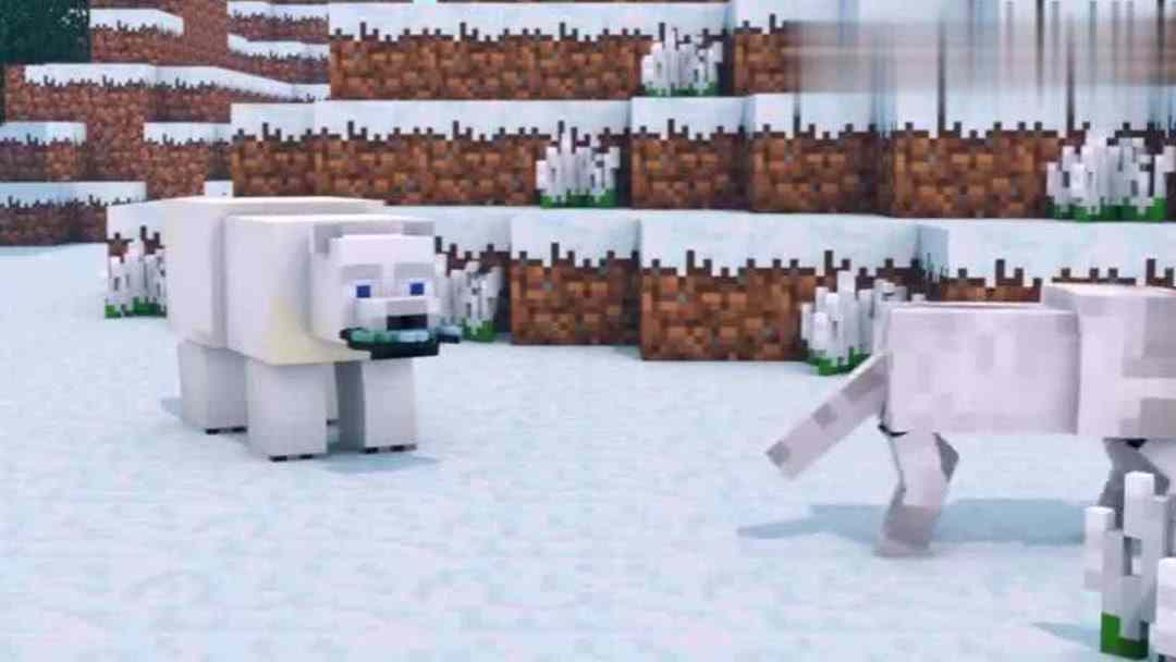 我的世界搞笑动画:MC世界北极熊冰冻的北极生活