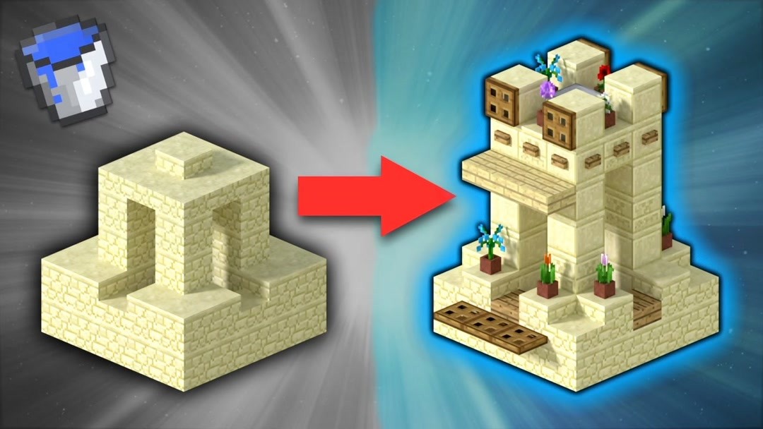 我的世界建筑教室:教你在沙漠中建造一个生命之泉!