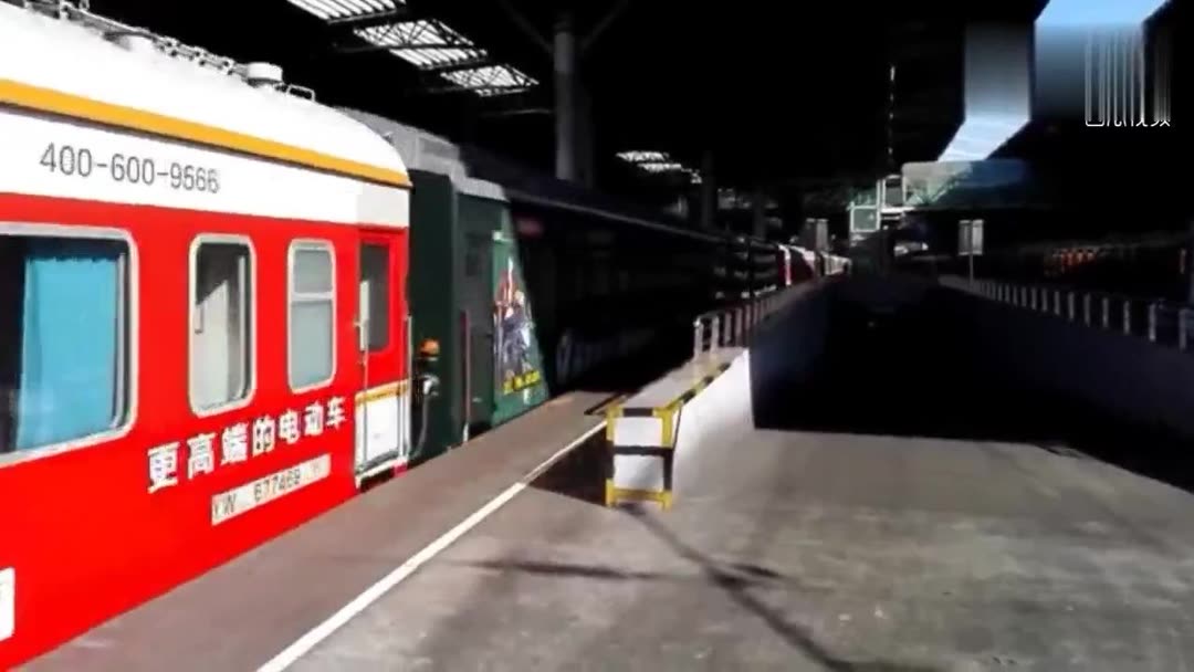 火车身上也能刷广告?上海至吉林K516次列车出南京站