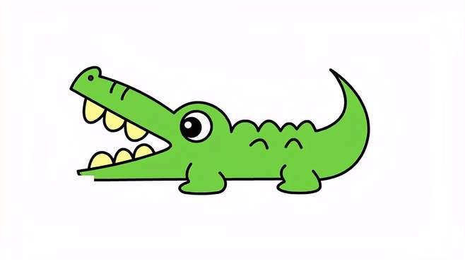 1000个简笔画挑战大鳄鱼,简单又好学的儿童简笔画,一起画起来吧