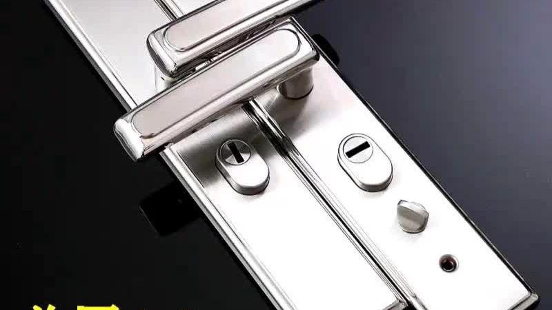 家用不锈钢防盗门把手加厚通用型面板大门拉手锁把防盗门把手