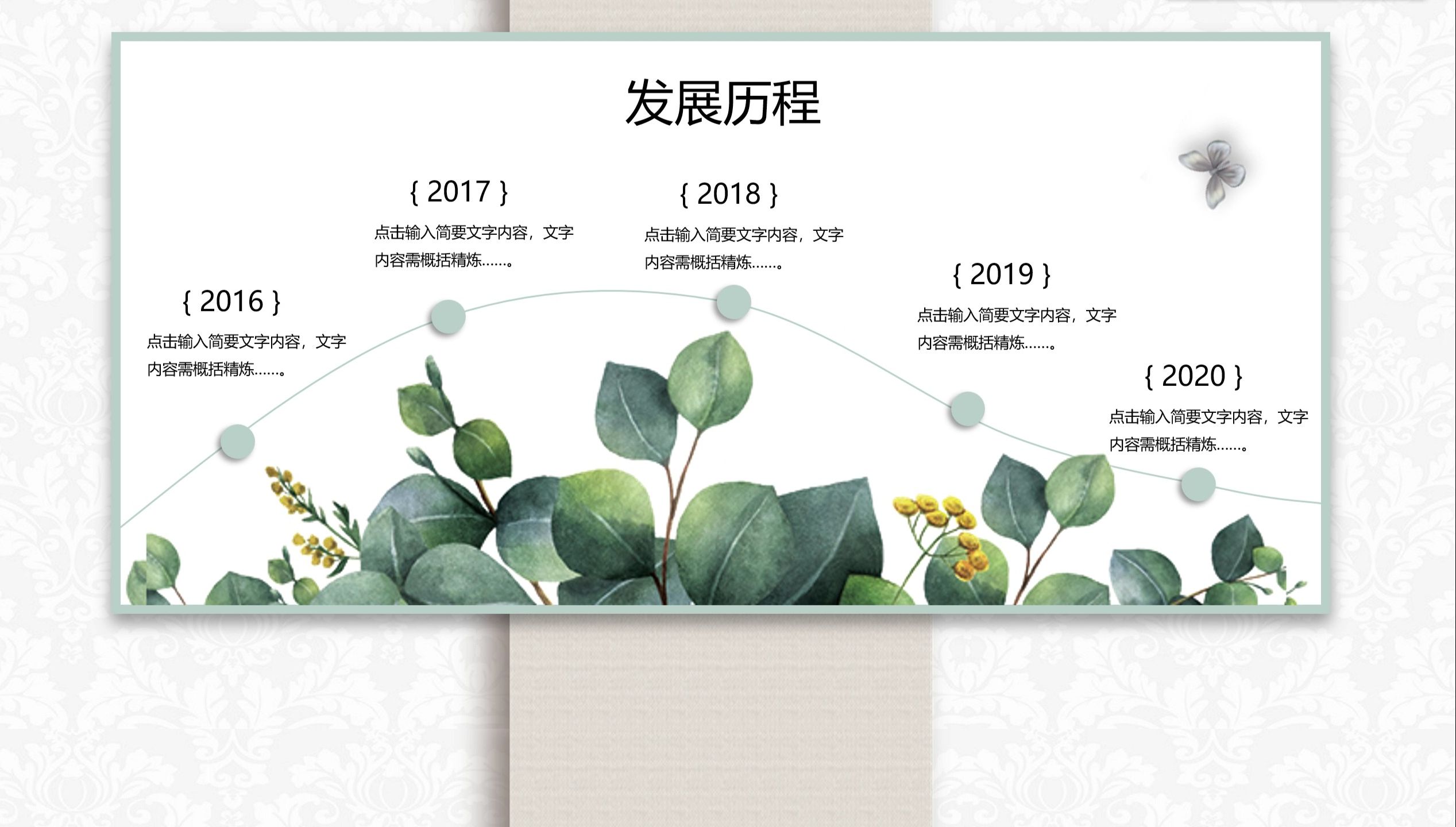 绿叶清新中国风公司简介PPT卡片风竖版高端商务通用模版 免费分享