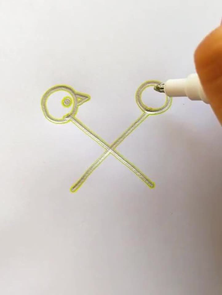 79.用X简单画两只可爱的小鸟