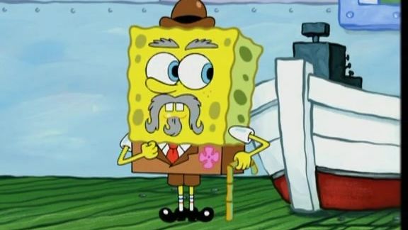 海绵宝宝:海绵宝宝扮成老婆婆,介绍本店的热狗