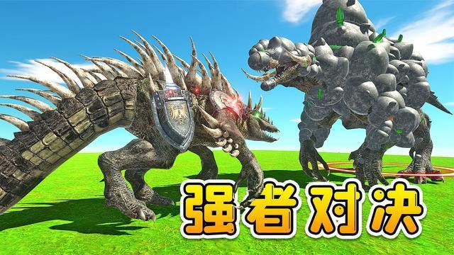 动物战争模拟器:加装超能武器,对战巨型石头龙!