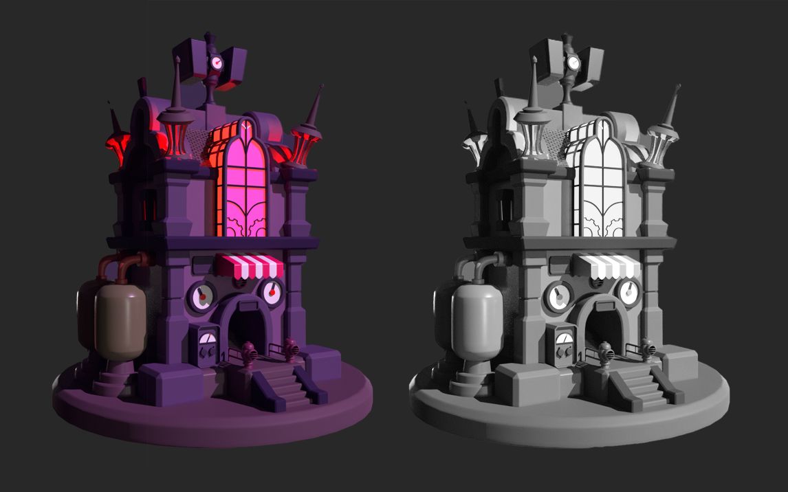 【maya建模】次世代卡通建筑场景模型制作,新手也能学的场景建模案例!