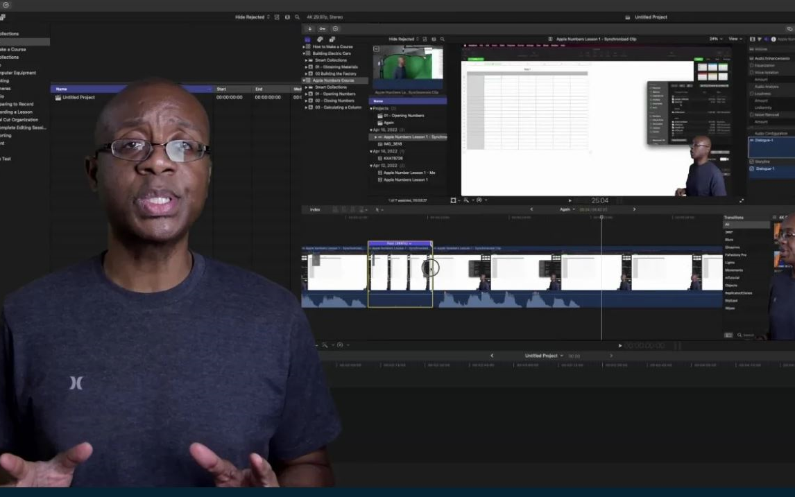 ...字幕」「查看简介」Skillshare - 使用Final Cut Pro创建绿屏教学视频