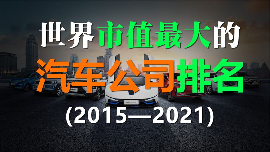 2015年到2021年,世界上市值最大的汽车制造商排名