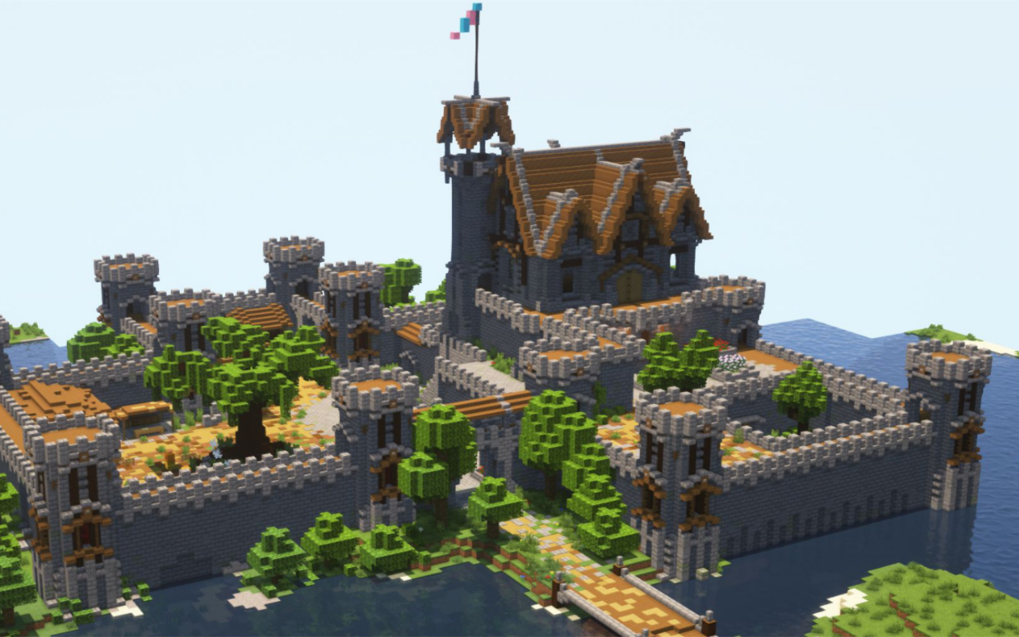 【Minecraft】延时摄影:建造一座中世纪城堡(存档)