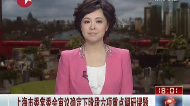 上海市委常委会审议确定下阶段六项重点调研课题