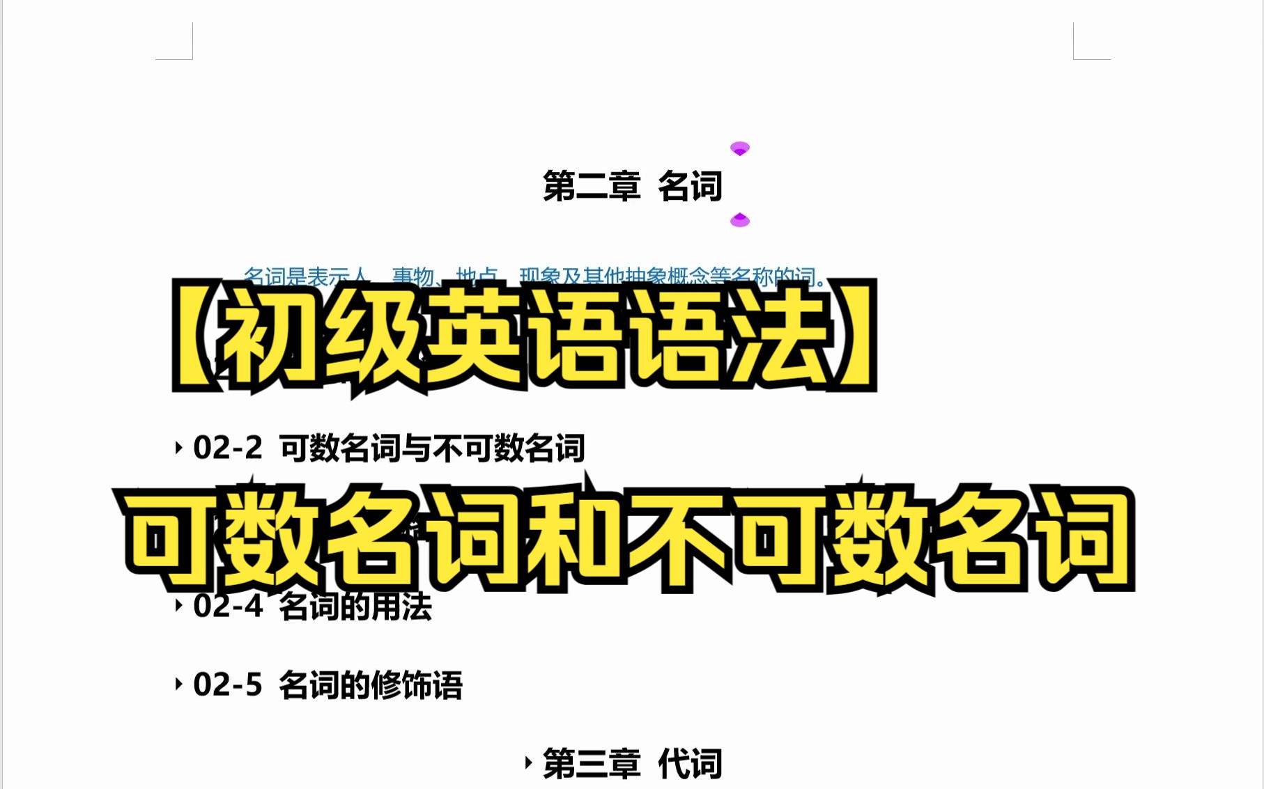 【初级英语语法】:2-可数名词和不可数名词