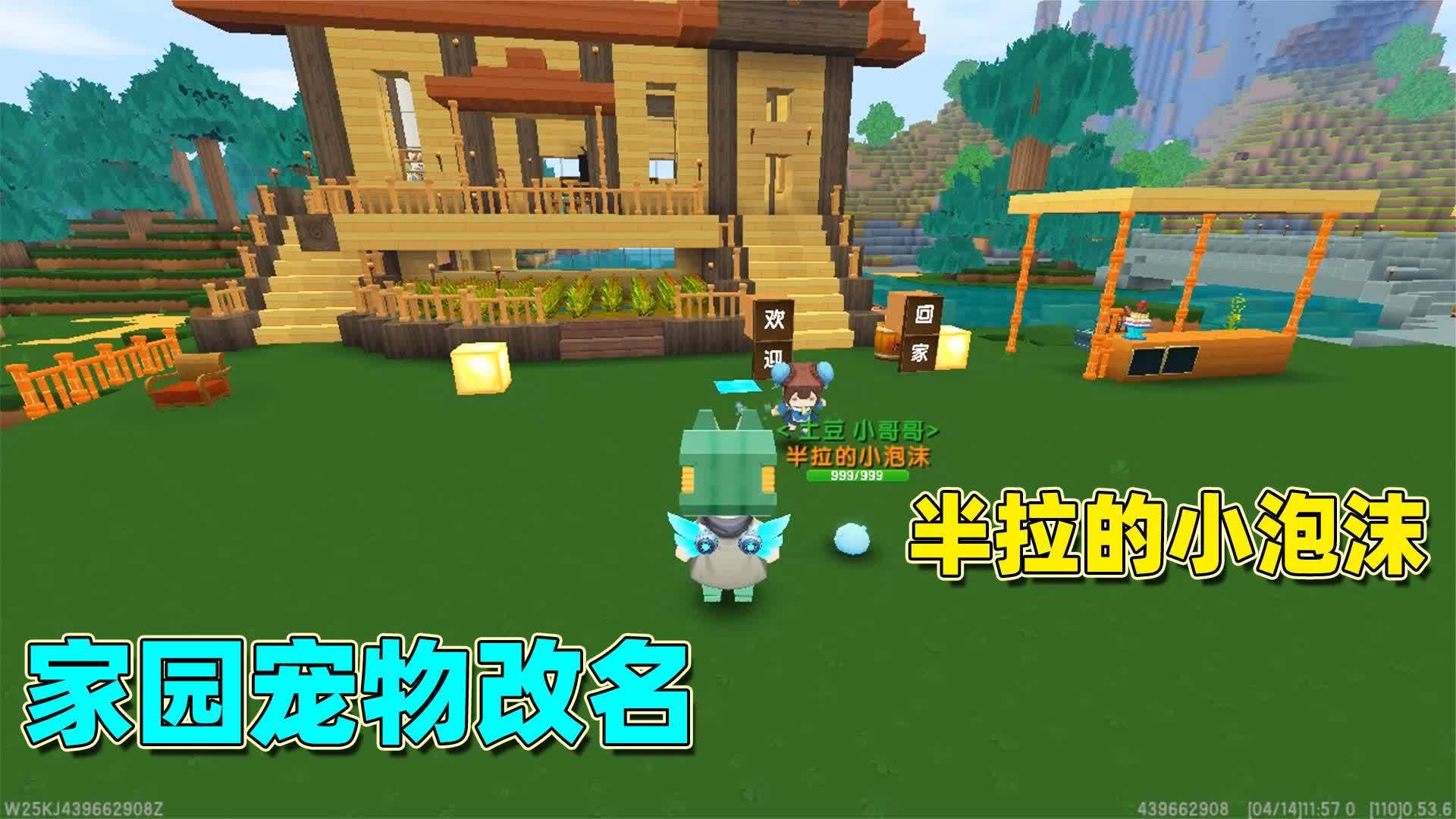 迷你世界:家园宠物改名,改成半拉家的小泡沫