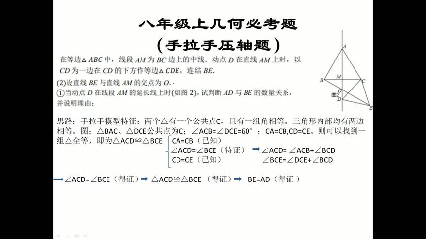 期末考试:八年级手拉手模型7#(2)数学#期末考试#知识点总结