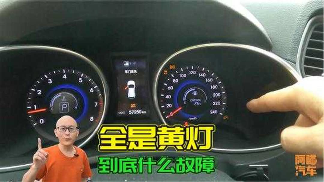 汽车仪表盘全是黄灯,到底哪里坏了?手把手检测给你看,别被坑了