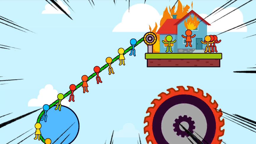 救援模拟器：我是救援小专家，利用索道过山车，帮助小人安全落地