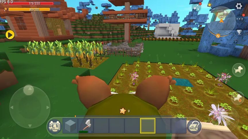 迷你世界别墅生存:继续盖房子。